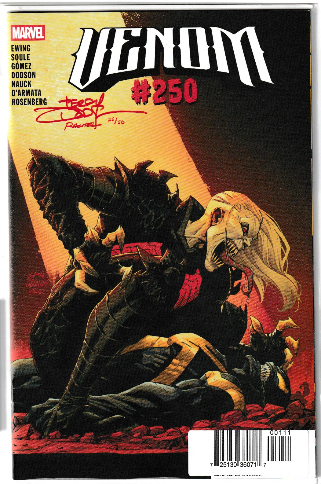 Venom #250 Signed by Terry and Rachel Dodson #25 of 50 with COA – The ...